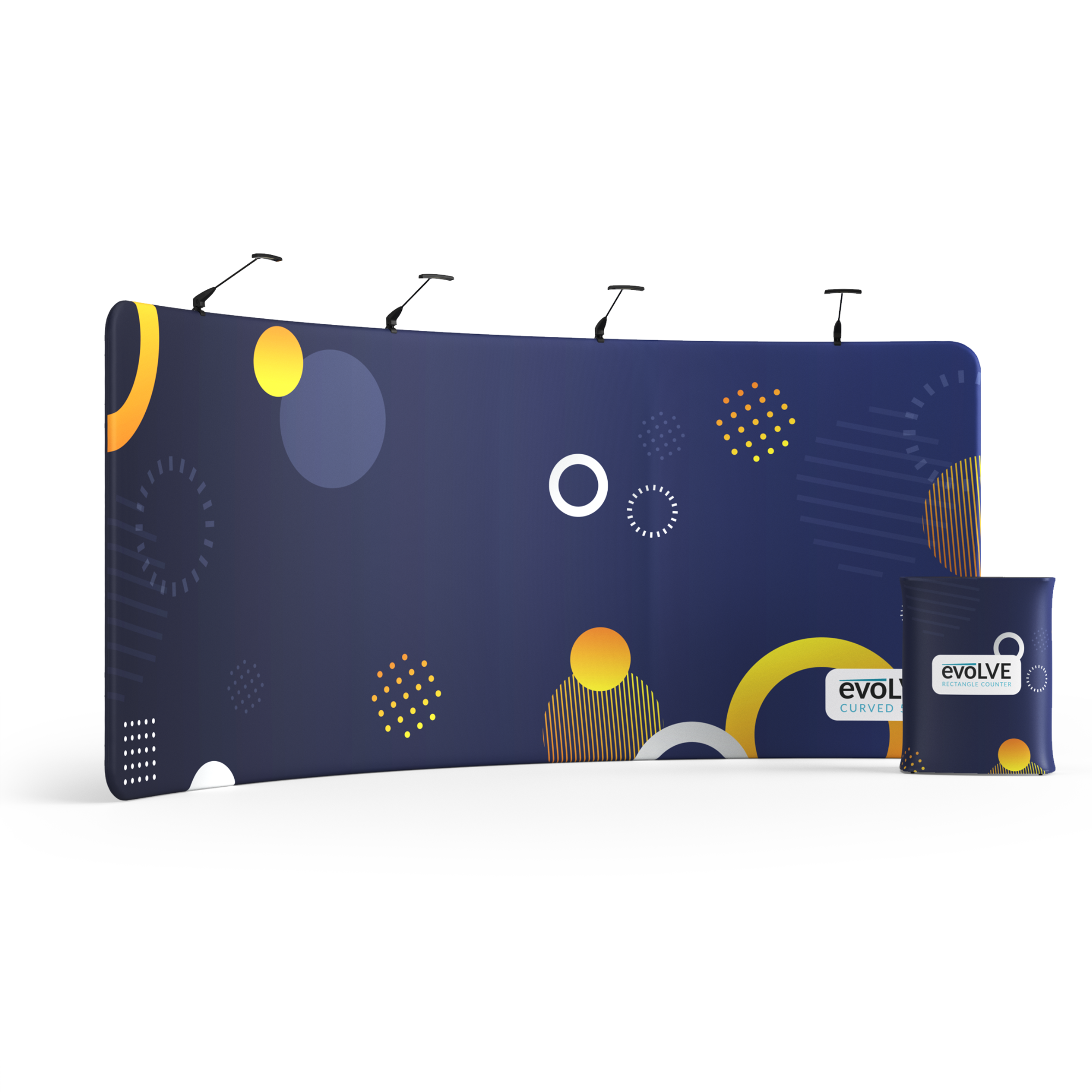 Evolve Curved Fabric Pop Up - 5m | Fabric Pop Ups – Display Wizard
