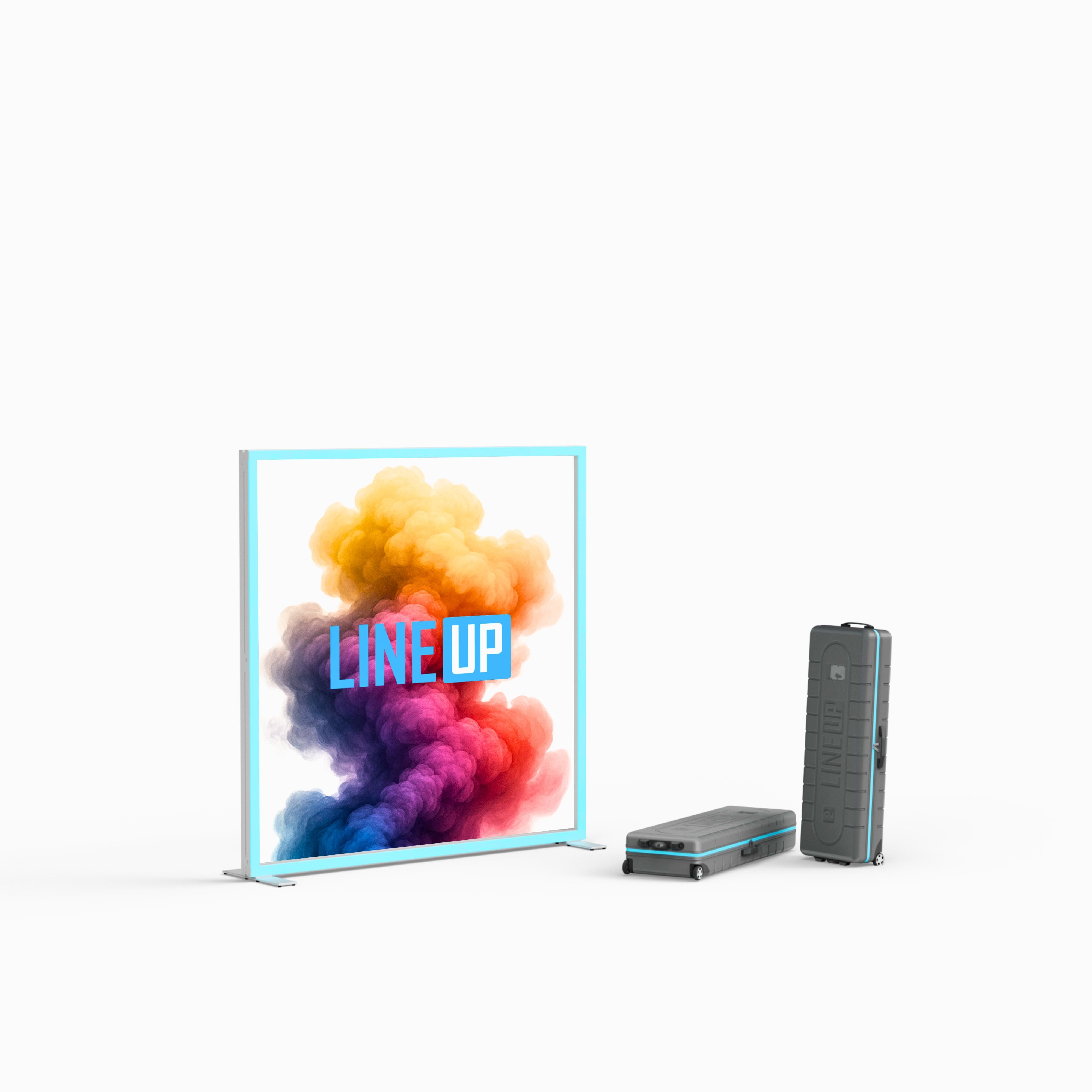 LINEUP Stele | 2m Wide | Illuminated LED RGB Frame – Display Wizard