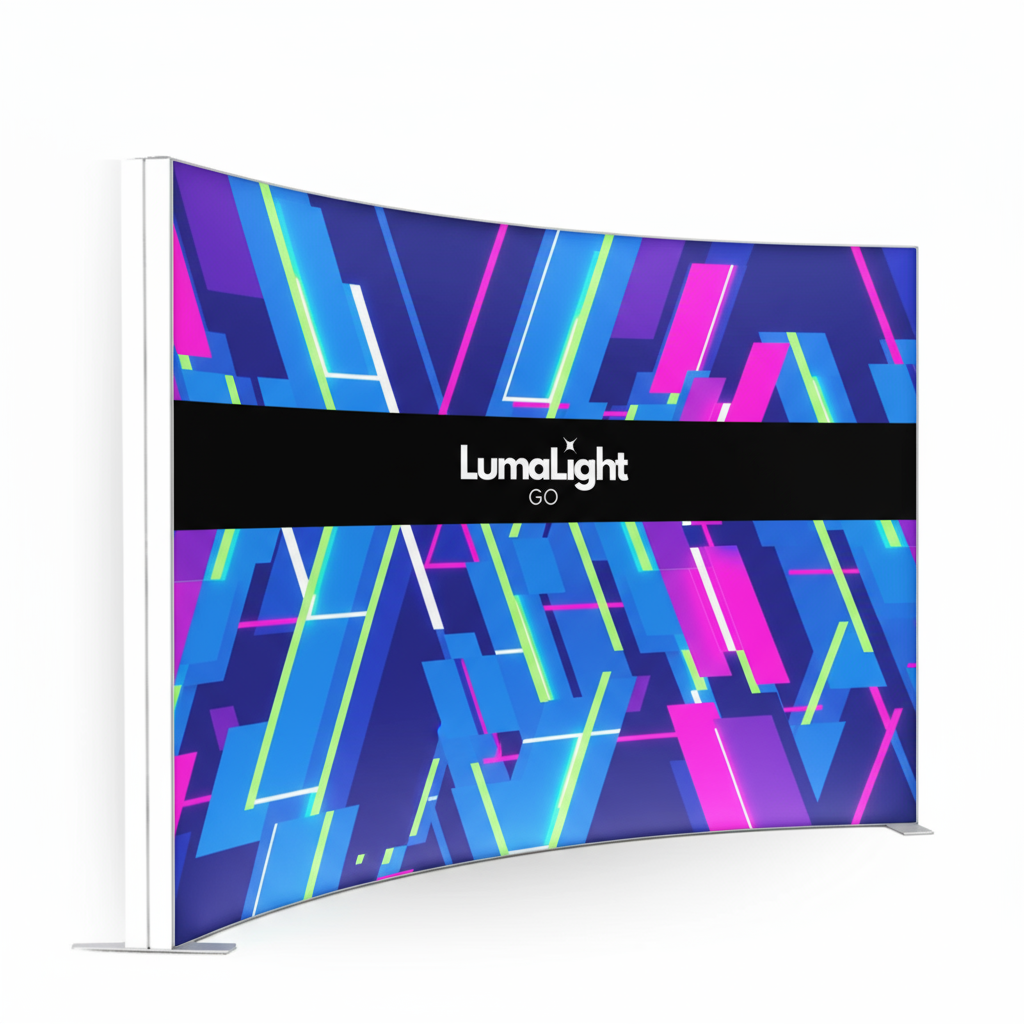LumaLight GO | Curved LED Light Box Display Stand | 3000mm Wide ...
